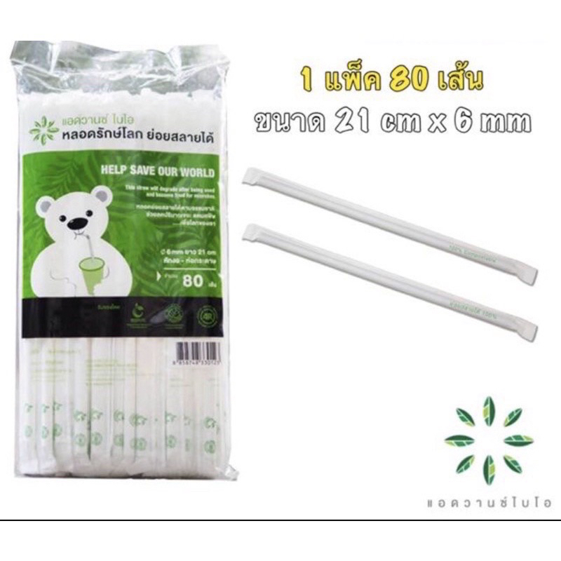 (Small Pack) Straw Straws Biodegradable Plastic 1 Advanced Bio Eco ...