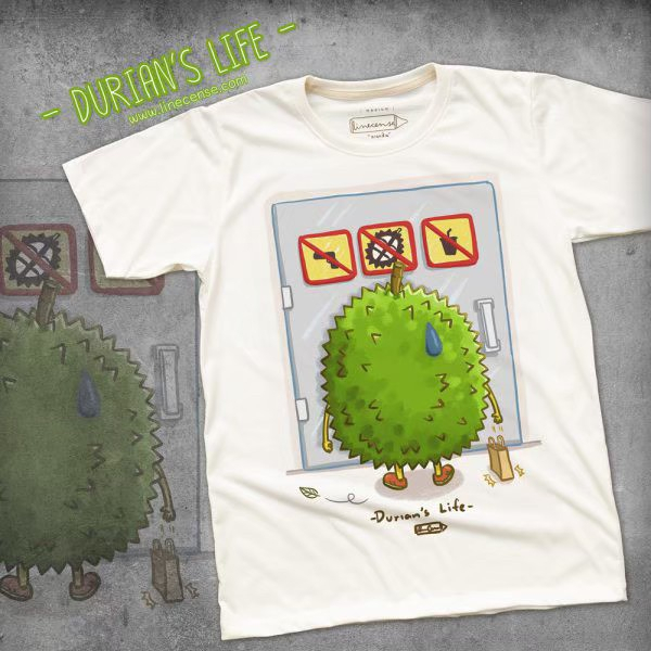 "Durian's Life" T-shirt Durian Off-White | Shopee Malaysia