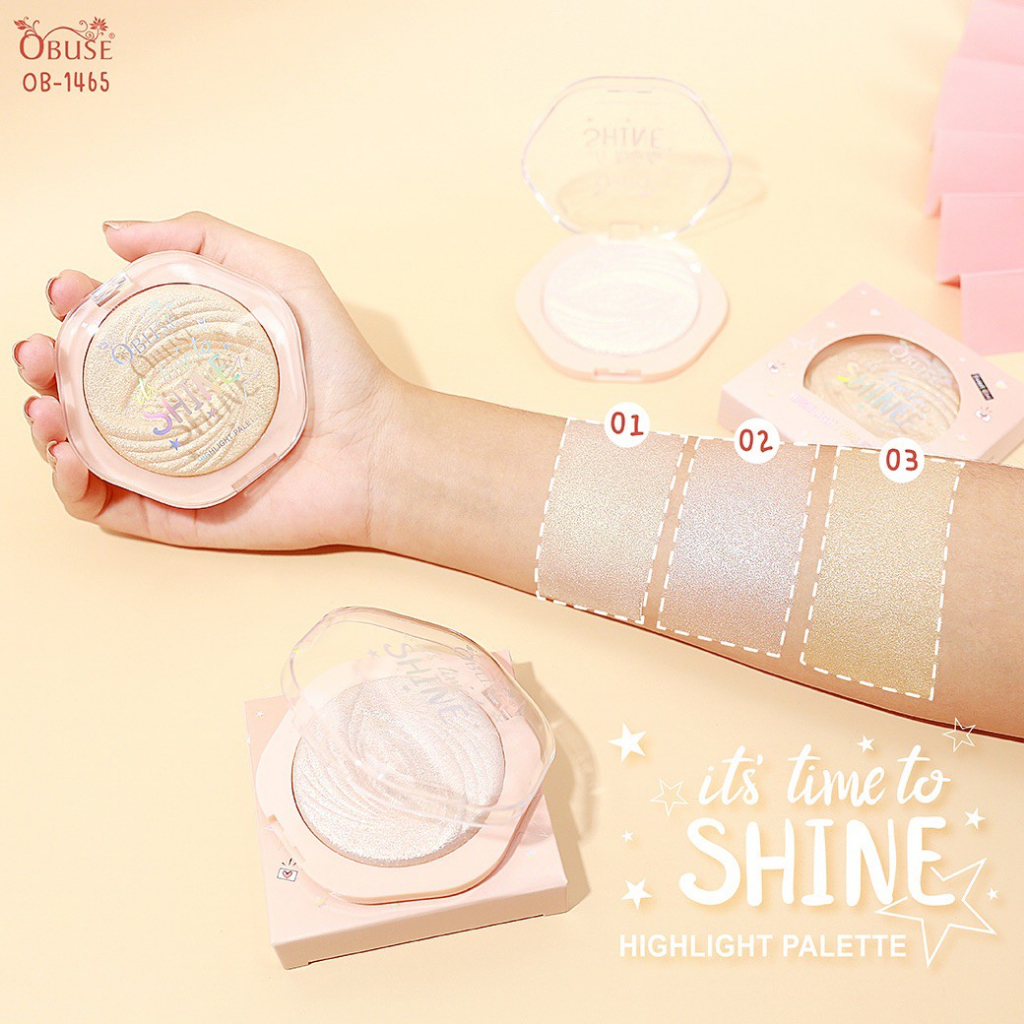 OB-1465 OBUSE SHINE HIGHLIGHT PALETTE Highlighting Juicy Glow Beautiful ...