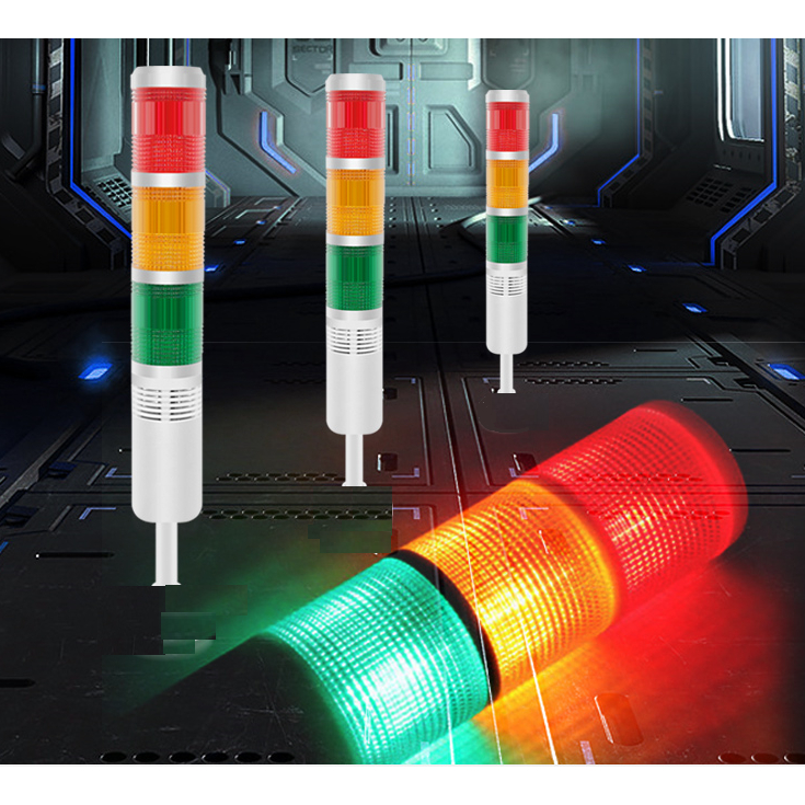 TOWER LIGHT TB50-3T-DJ LED Red Warning Yellow Green With Buzzer Stand ...
