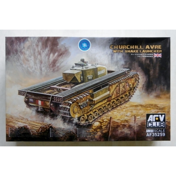 Plastic Assembly Model AFV CLUB Scale 1/35 Churchill AVRE with Snake ...