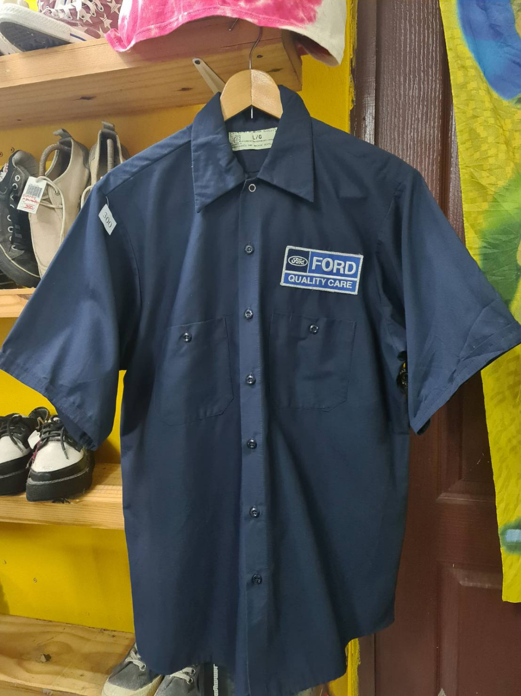 FORD workwear Embroidered Upper Quality care Navy Blue L Short Sleeve ...