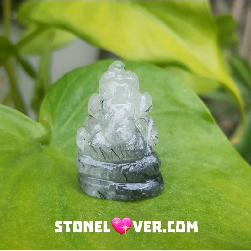 Black Tourmalineated Quartz Ganesha Glass Steel Wool | Shopee Malaysia