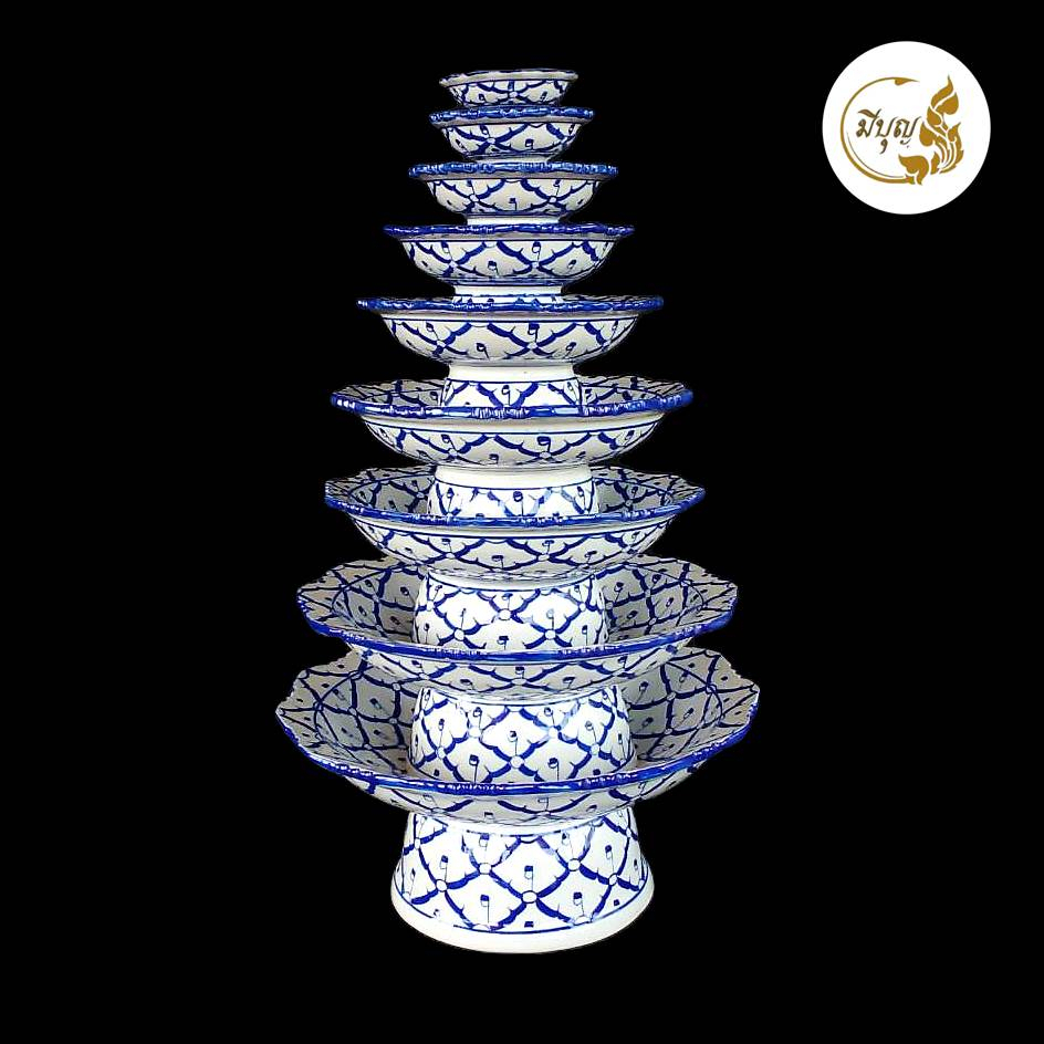 Pineapple Indigo Tray Thai Pattern Blue Color Ceramic Bowl*Can Issue A ...