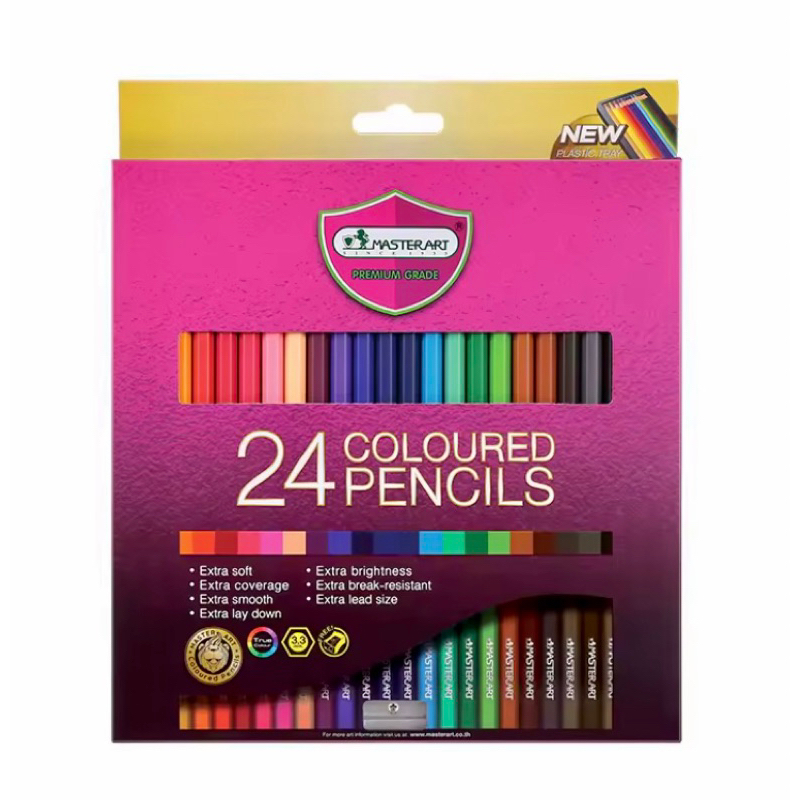 Wood Color Master art Long Stick 24 Colors 12 Change Pencil | Shopee ...