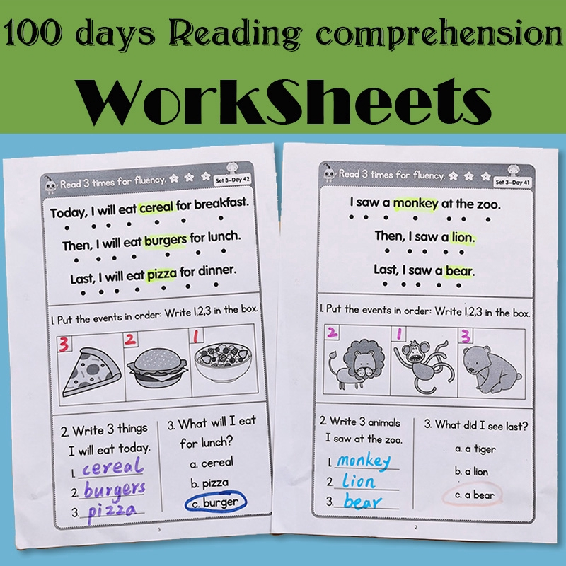 Worksheet 100 Days Reading Comprehension Worksheets Learn To Read 100 ...