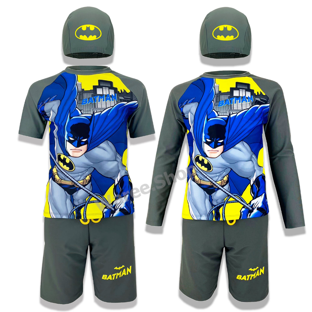 BATMAN Swimwear Shirt + Pants (Authentic Copyright) Free Swimming Cap ...