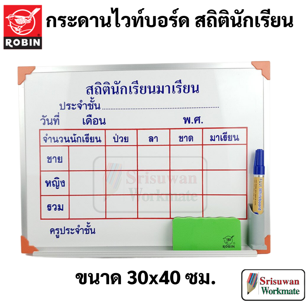 Robin Student Statistics Board Size 30x40cm Comes With Erasable Brush ...