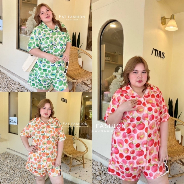 Plump Girl Clothes Chubby Girls Plus Size Set2 Pieces Shirt Collar Back Bow Tie + Smock Waist ...