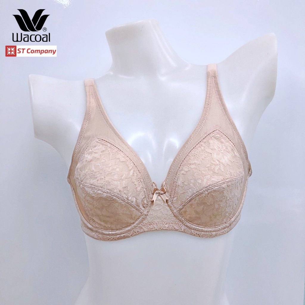 Wacoal Bra WB7395 Flesh Color (Nude) Full With Frame No Sponge Good Shape 3-Row Hooks Large Cup ...