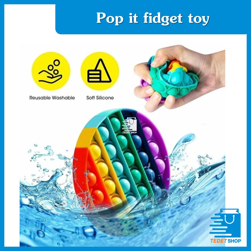 Pop it fidget toy Rubber Bubble Wrap For Stress Relief Press Pad To ...