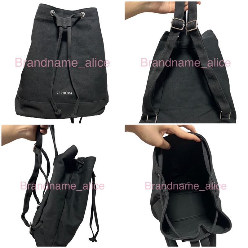 Authentic Sephora Backpack Black Cloth Short And Long Strap. | Shopee ...