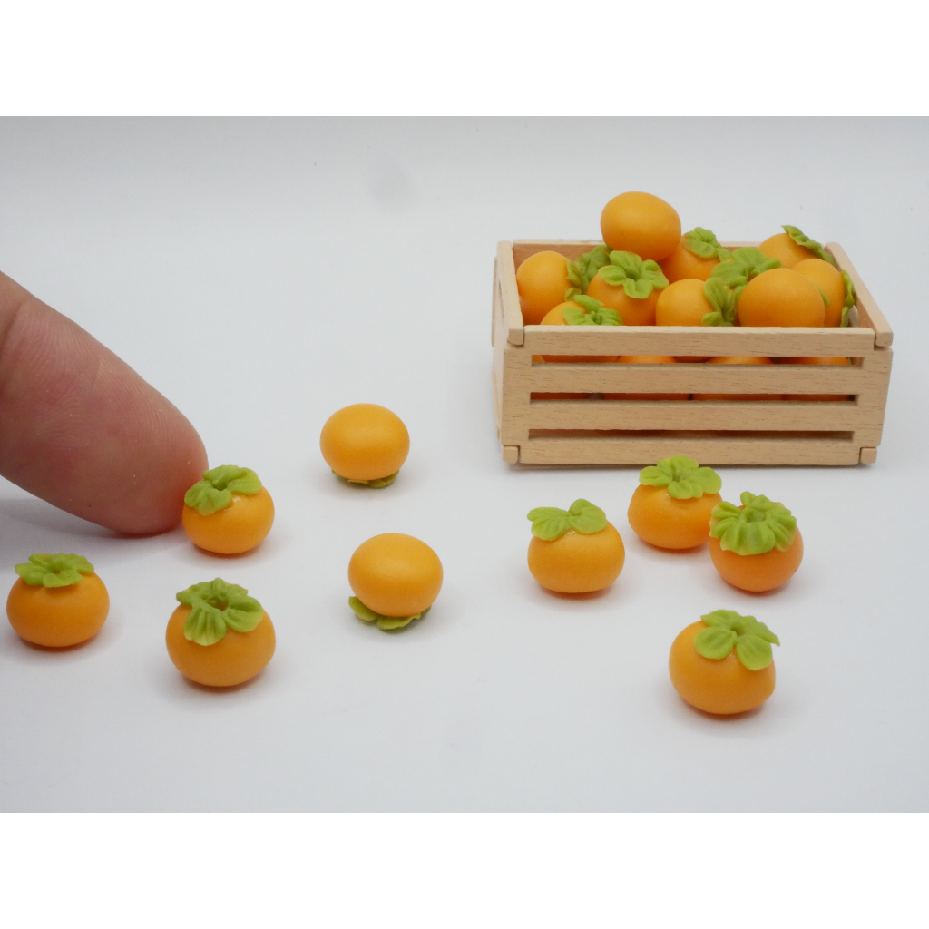 Persimmons Clay Sculpture Mini Fruits Miniature Items Decorations ...