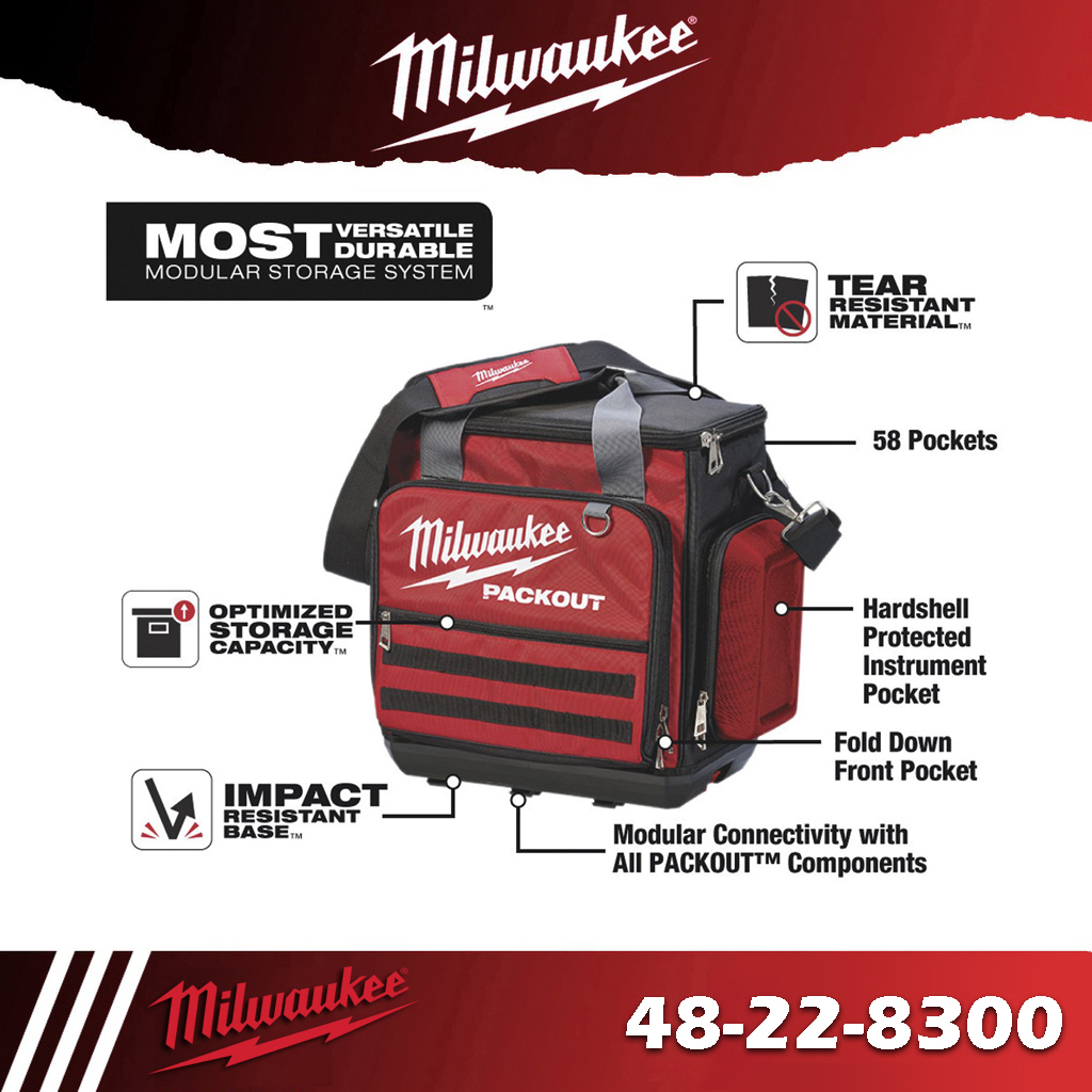 Milwaukee Packout 48-22-8300 Red Shoulder Tool Box | Shopee Malaysia