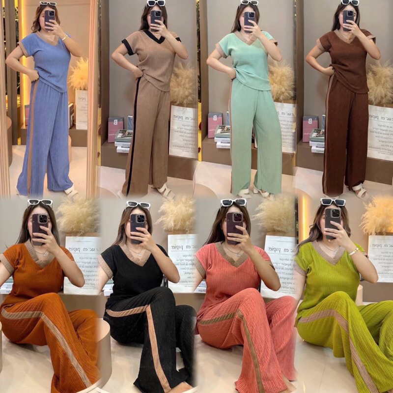 Set Of V-Neckline Cut With True Tone Edge And Long Legs. | Shopee Malaysia