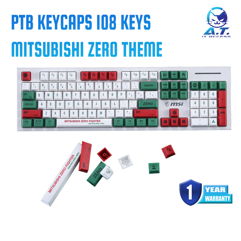 Mitsubishi Zero Fighter 108 Keys PBT Keycaps style original height for ...