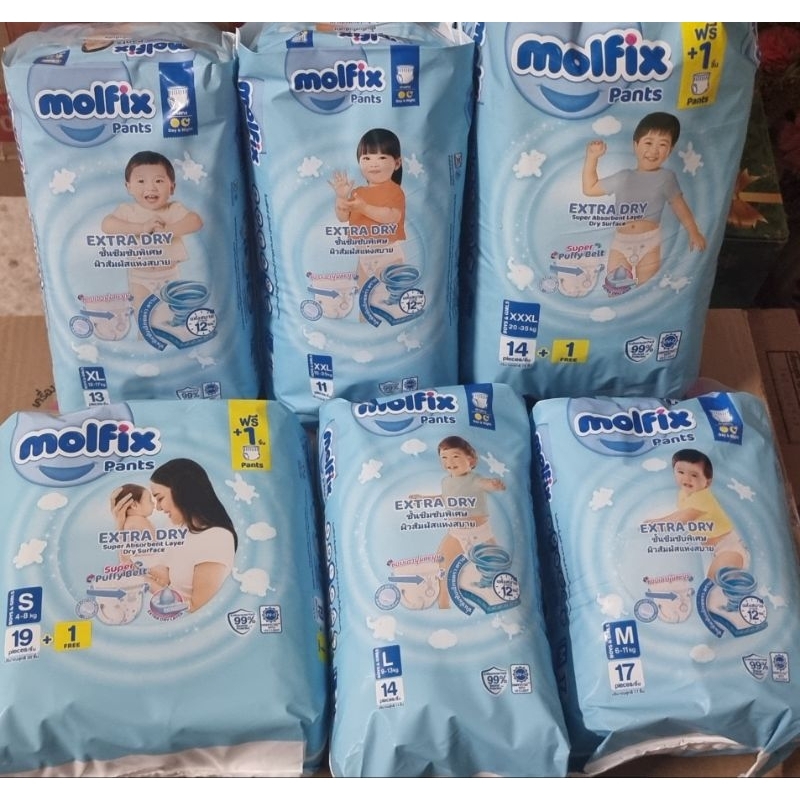 Molfix Extra Dry Pants Diapers (Blue) (Numbers M L XL) | Shopee Malaysia