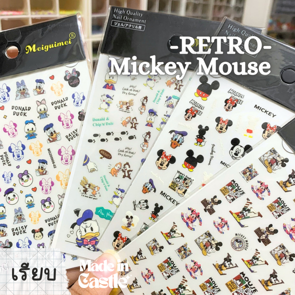 Nail Stickers Premium Grade RETRO-Mickey Mouse Disney Cute Mickey And ...