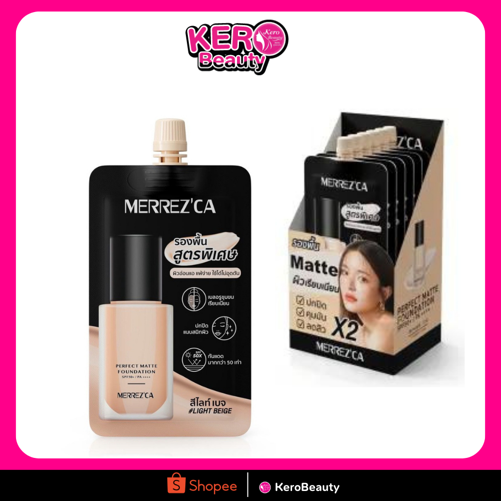 (Sachet) Merrezca Perfect Matte Foundation SPF50 +/PA ++++ | Shopee ...