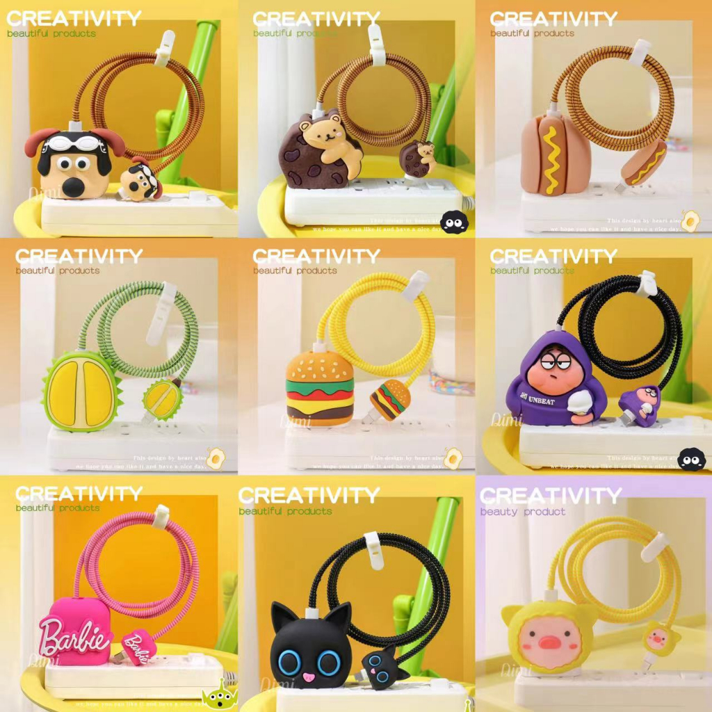 Cartoon Charging Cable Preservation Kit For Iphone 18w 20w 35W | Shopee ...