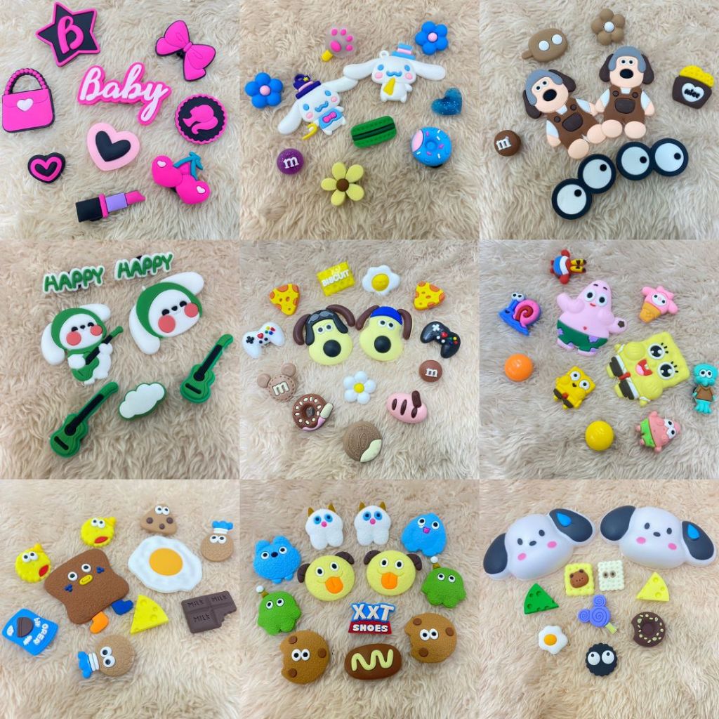 Shoe Stick Cute Cartoon Character Work PVC Rubber Decoration Set ...