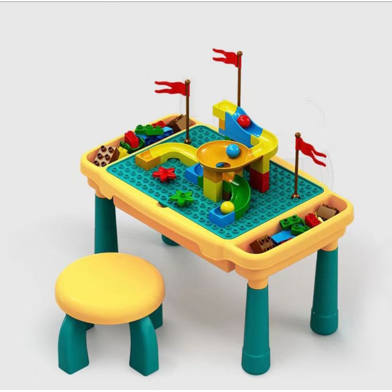 Extension Table + Chair Free 126 Pieces Of Ball Track Puzzle. | Shopee ...