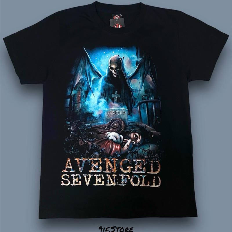 AVENGED SEVENFOLD T-Shirt (ROCK YEAH Label) Front-Back Screen Night Mer ...