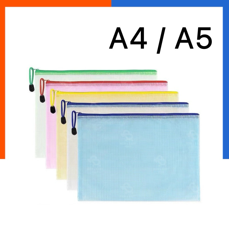 2-Layer Zipper File Folder Clear Version Thick Waterproof Pvc Mesh Zip ...