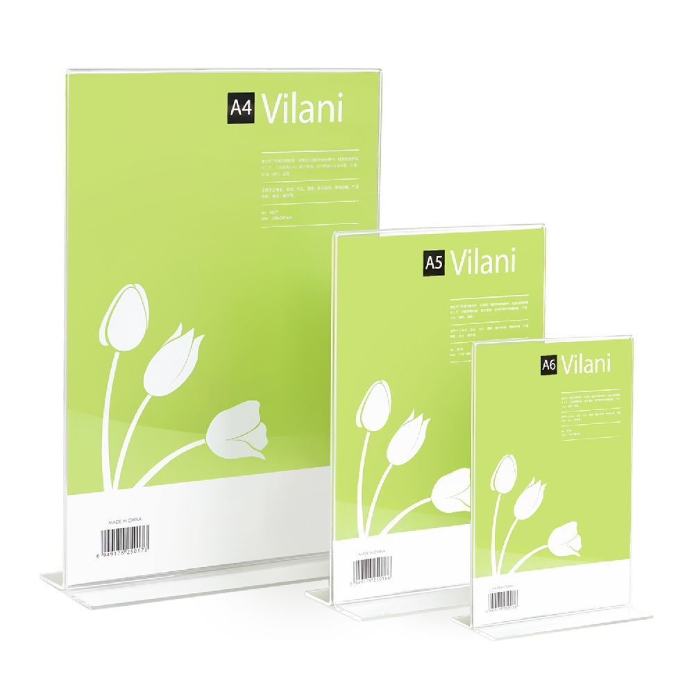 Acrylic Table Sign Board T Menu Holder Size A7 A6 A5 A4 REAP Model 5013 ...