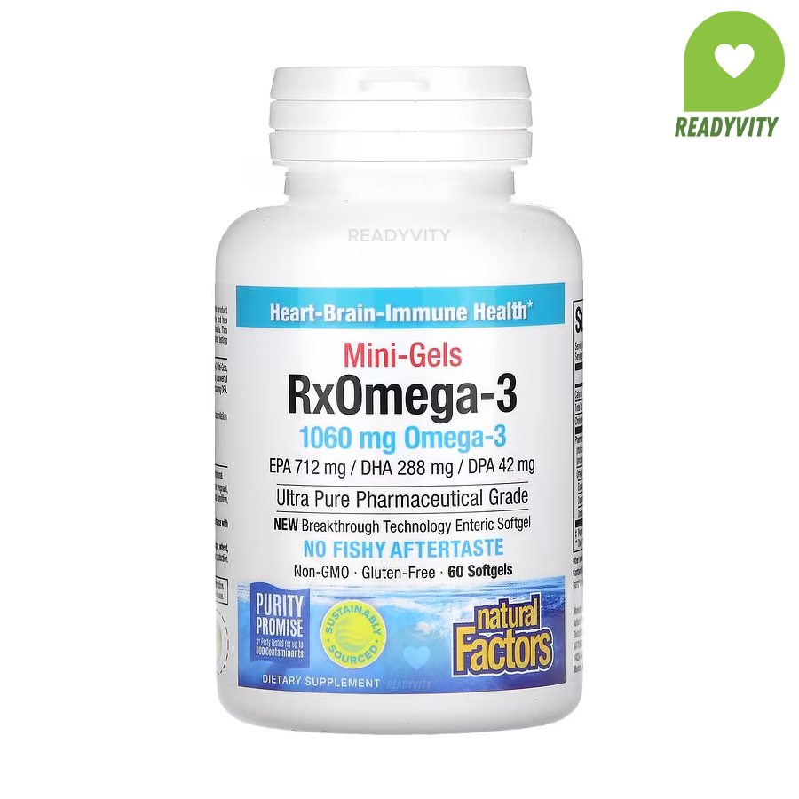 Natural Factors RxOmega-3 Mini-Gels 1 060 mg 60 Softgels (530 per ...