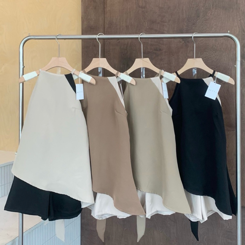 Kelly Set Neck Tie With Short Shorts In Minimalist Style. | Shopee Malaysia