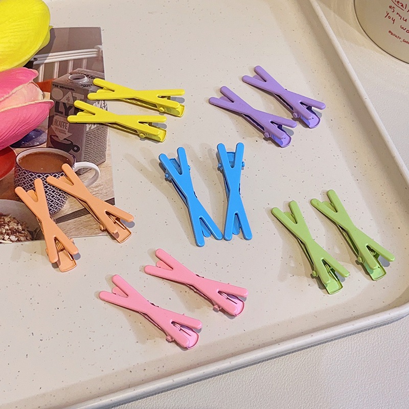 COD 1 Baht Ins Hair Clip Iron Heart Cross Student BB Cute Bar Clip ...