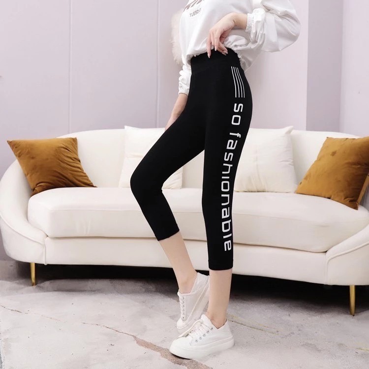 NEW Cod Women 7 Pattern Legging Pants Exercise Chubby Girl Leggings 7 Parts Leg This Model Plump ...