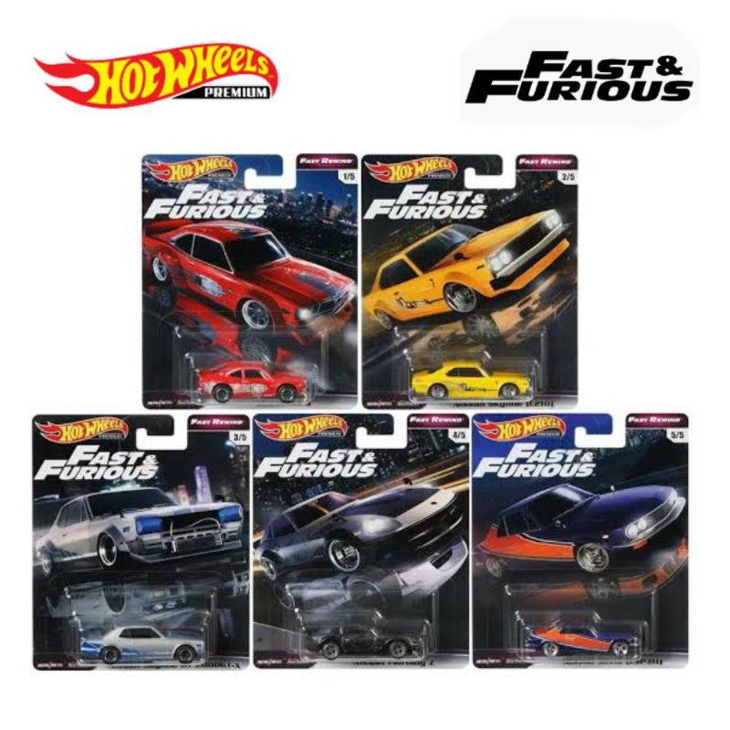 Hot Wheels Premium Fast Furious Set Rewind Original Diecast car toy ...