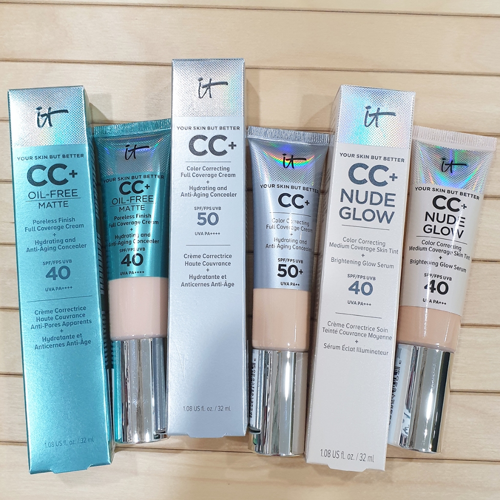 (3 Formulas) IT COSMETICS CC Cream/Oil Free Matte/Nude Glow Clear Size ...