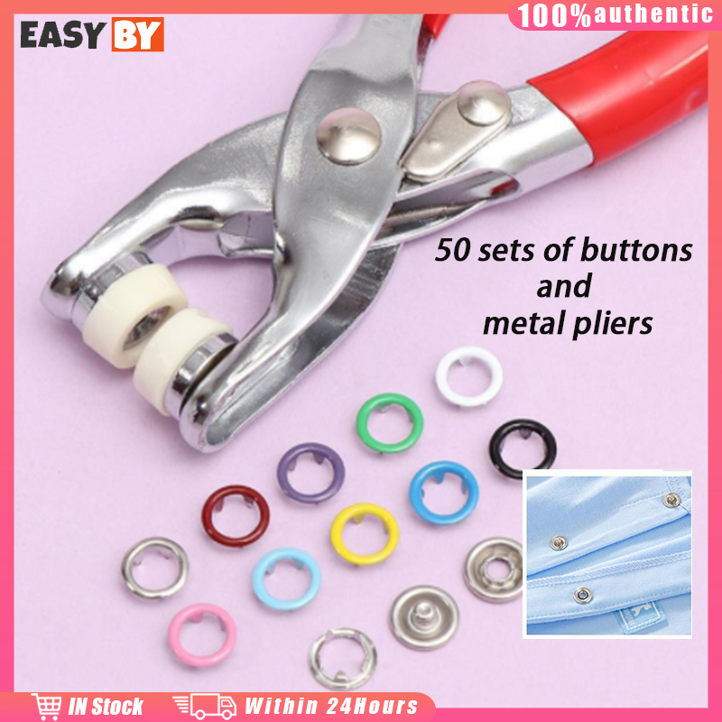 DIY Snap Fastener Pliers Set Punching Kit With Button With 50/100 Pcs ...