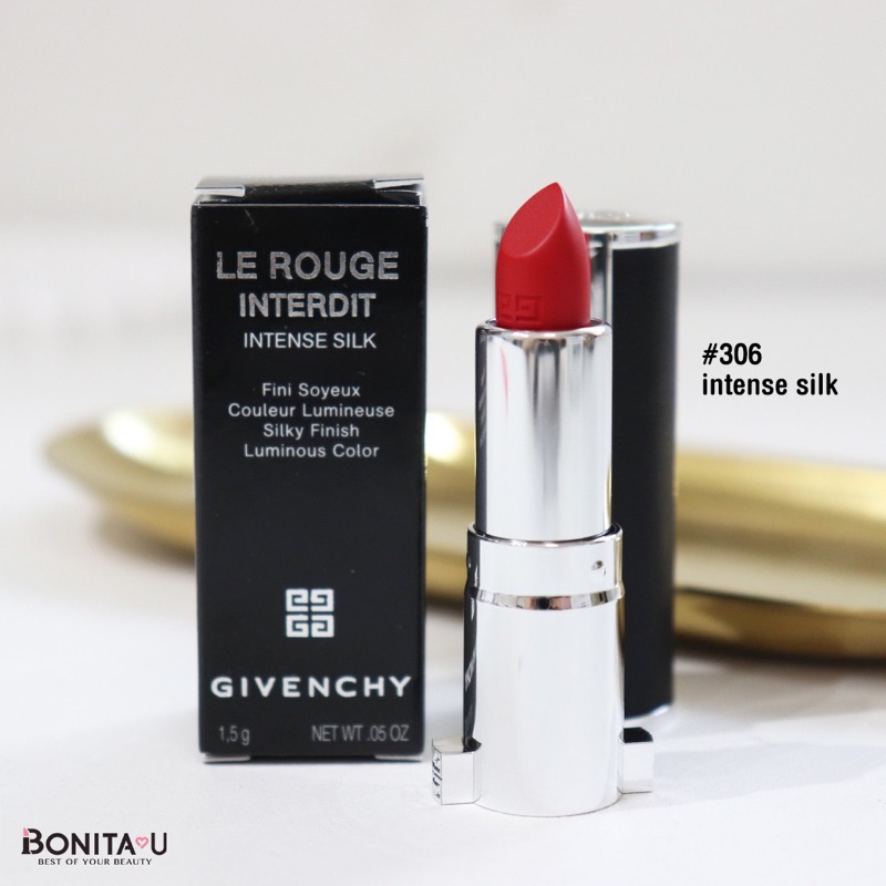 Givenchy mini lip Le Rouge Interdit Intense Silk 1.5 g | Shopee Malaysia