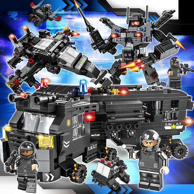 Building Blocks Police Military Robot Tank Boys Toys Development And ...
