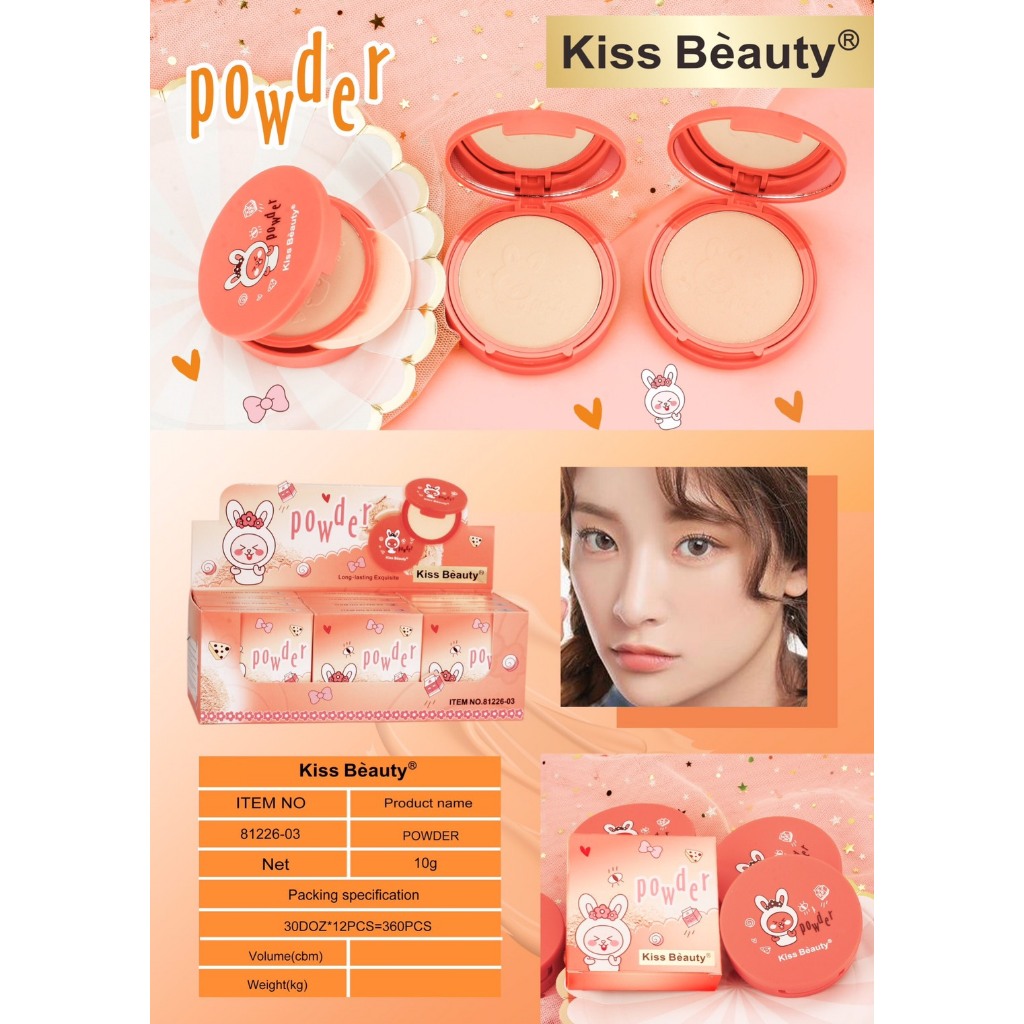 (Boxed) Kiss Beauty Smooth Long-lasting Powder Foundation Puff And Oil ...