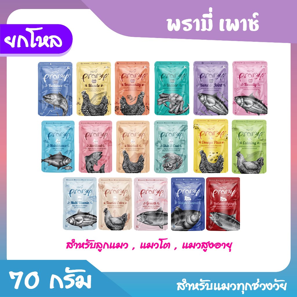 Pramy Pouch Wet Cat Food Sachets For All Ages Size 70 G. (For Sale In A ...
