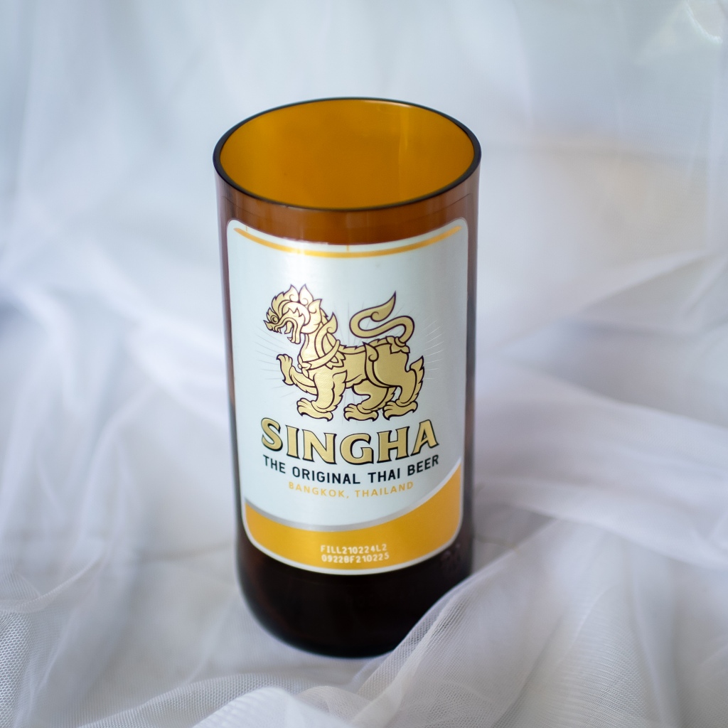 Glass From Singha Beer Bottle With Engraved Name | Shopee Malaysia