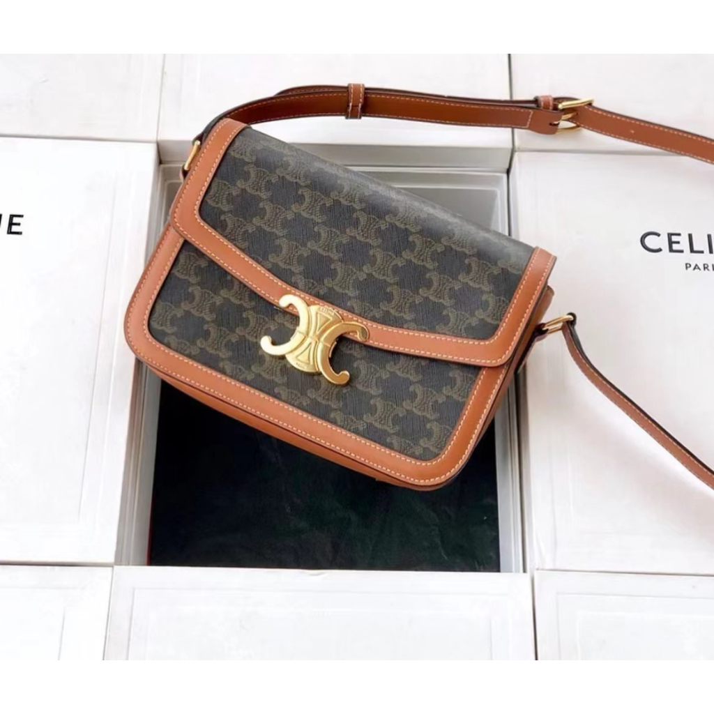 CELINE MINI CLAUDE IN TRIOMPHE CANVAS AND CALFSKIN CLAUDE11 Bag ...