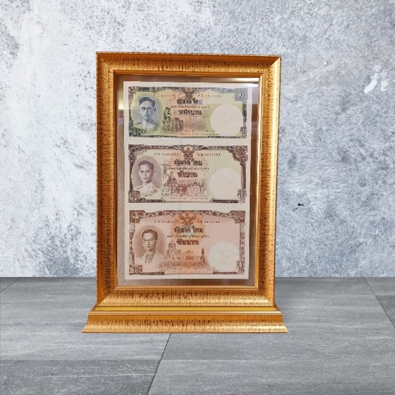 Base Photo Frame For Banknote Stand Clear Glass 2 Sides Laser Sticker ...