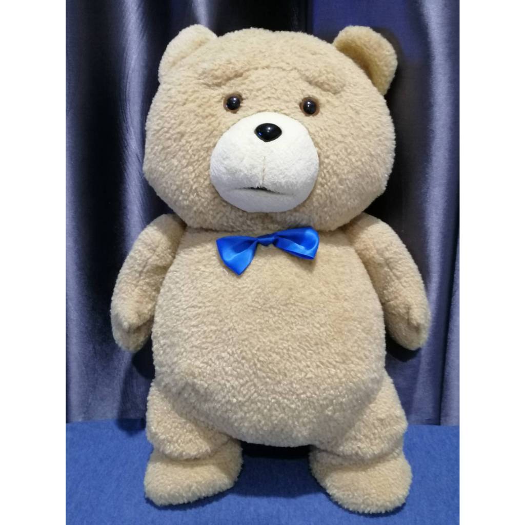 Ted Teddy Bear Blue Bow Standing Posture Size 18 ''Ted Fabric Label | Shopee Malaysia