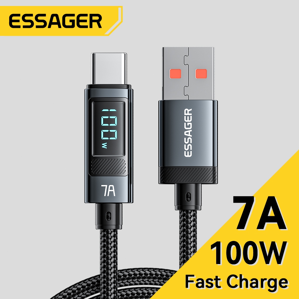 Essager USB To Type C Cable 100W 7A With Digital Display Fast Charging ...