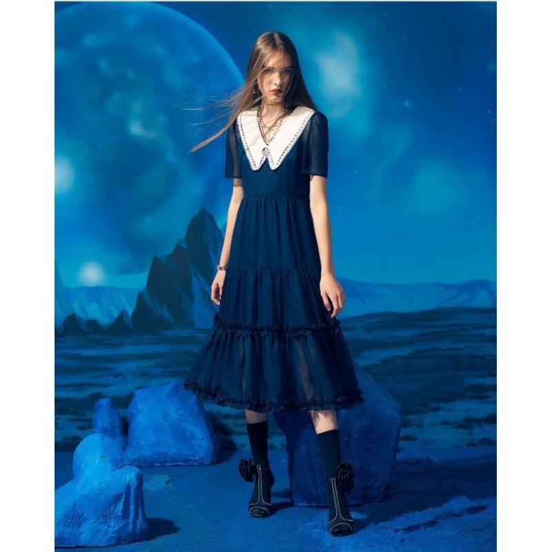 lynaround Cute Dark Navy Dress (s) | Shopee Malaysia