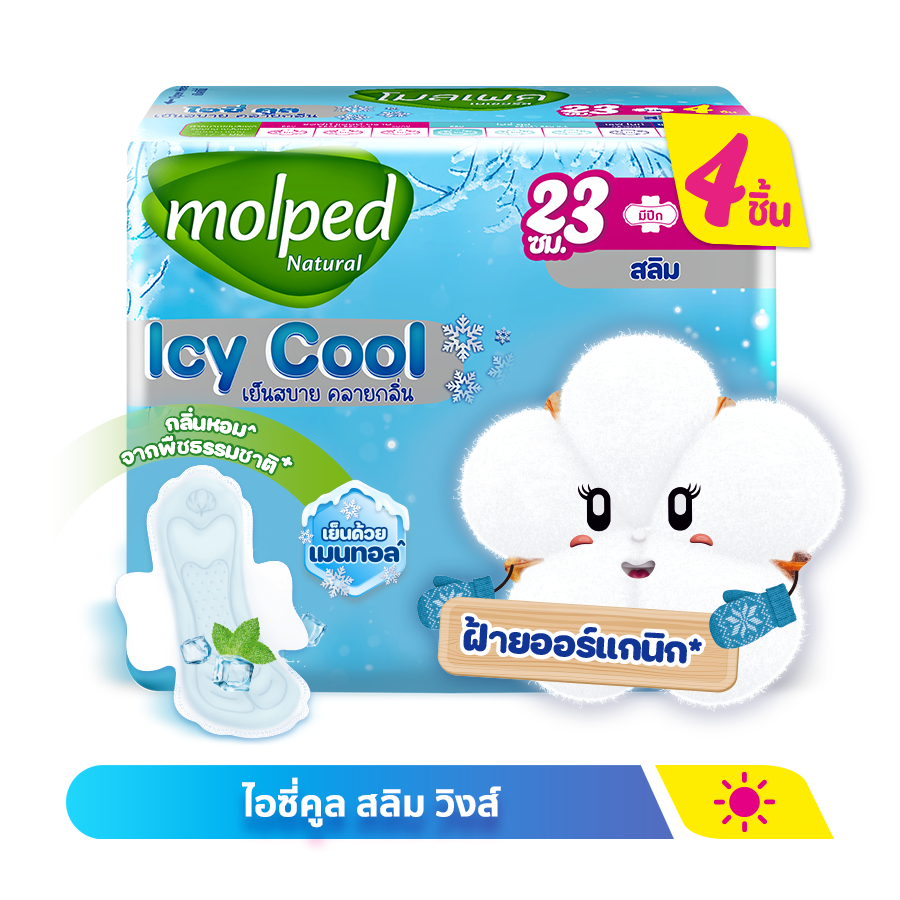 Molped Moleped Icy Cool Slim Sanitary Pad For Day With Wings 23 Cm ...