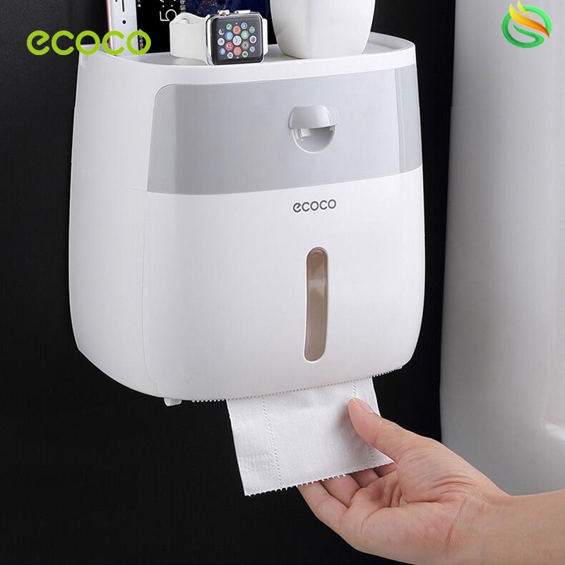 Ecoco Waterproof Tissue Box Assorted Colors Wall-Mounted No Drilling ...
