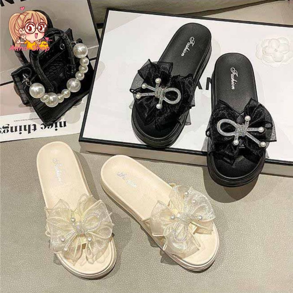 annacny Korean Style Sandals Mini Mal Wear With Bow Cute Rainbow ...
