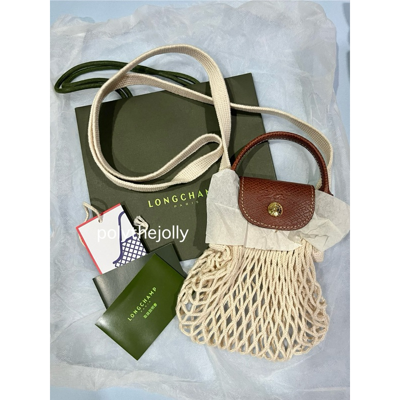 [Sold] Like new Longchamp Le pliage Filet Bag Size XS White (Ask Before ...